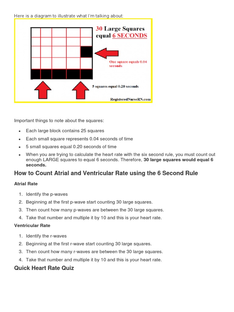 How To Count Atrial and Ventricular Rate Using The 6 Second Rule | PDF