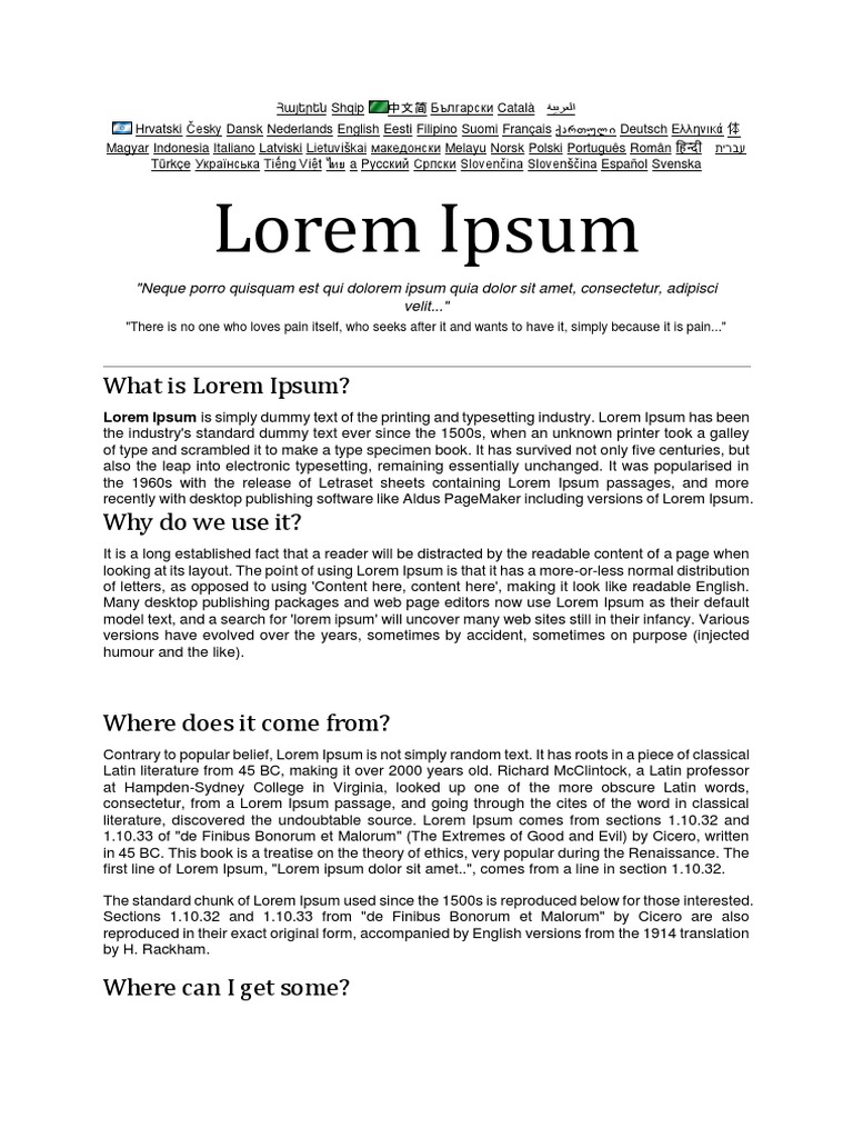 What Is Lorem Ipsum? | PDF
