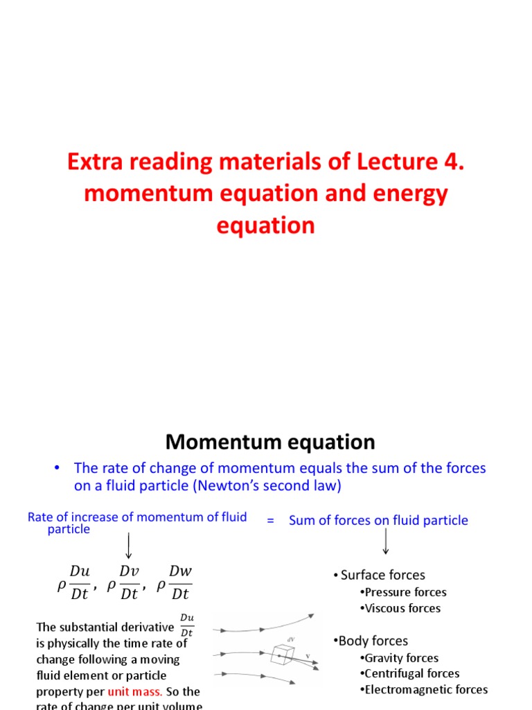 Momentum Equation and Energy Equation | PDF | Stress (Mechanics) | Momentum