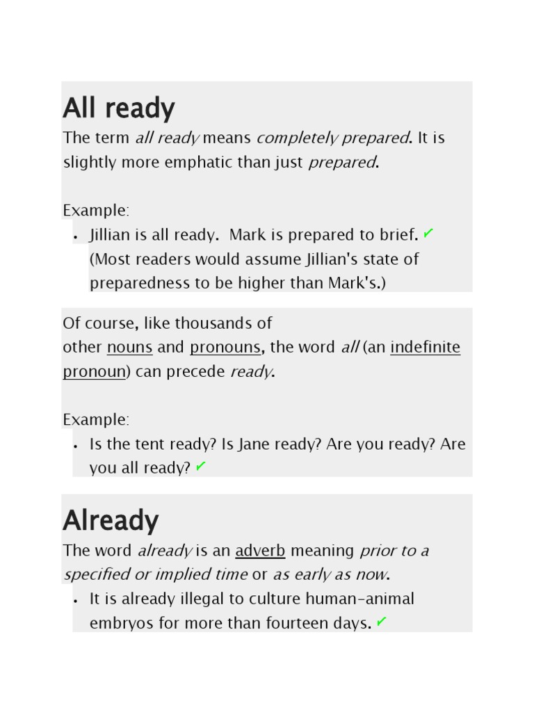 All Ready Completely Prepared Prepared | PDF