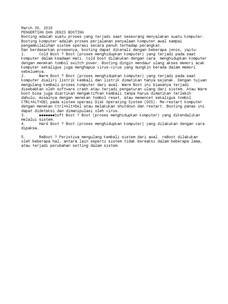 Pengertian Boot | PDF | Komputer