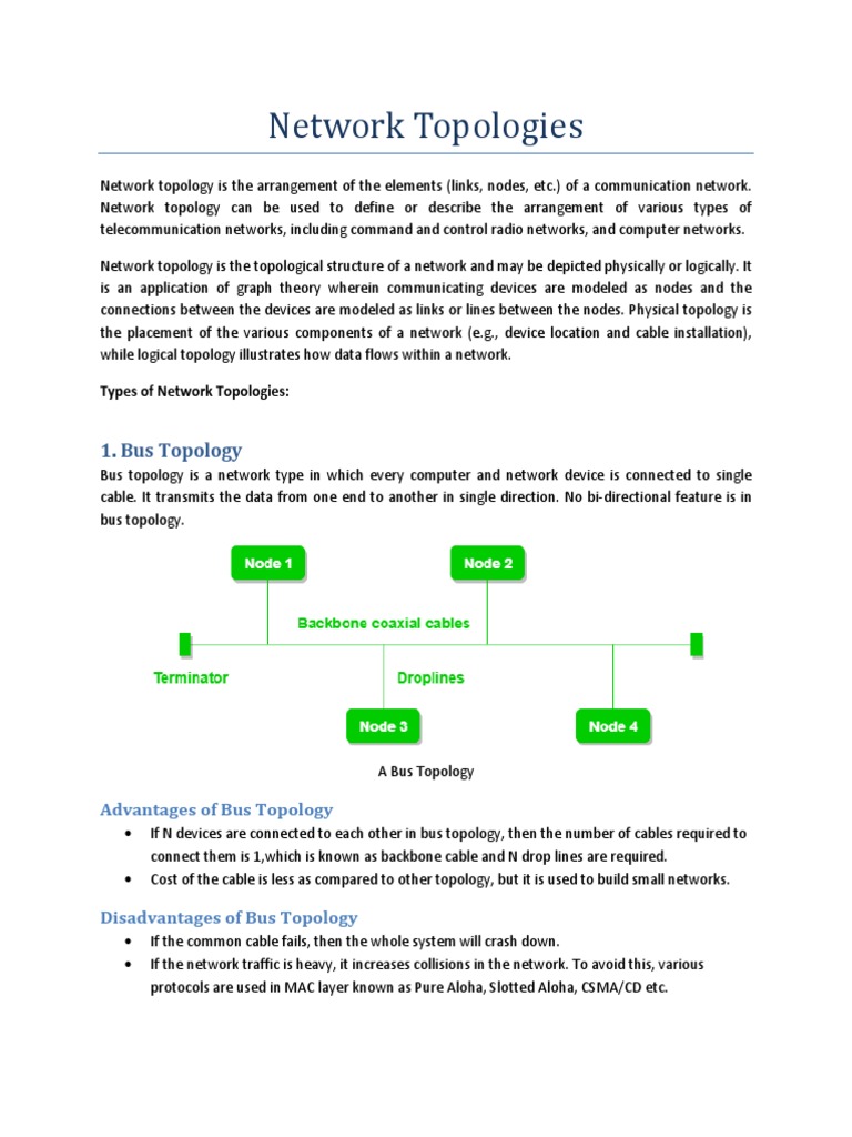 Network Topologies | PDF | Network Topology | Telecommunications ...