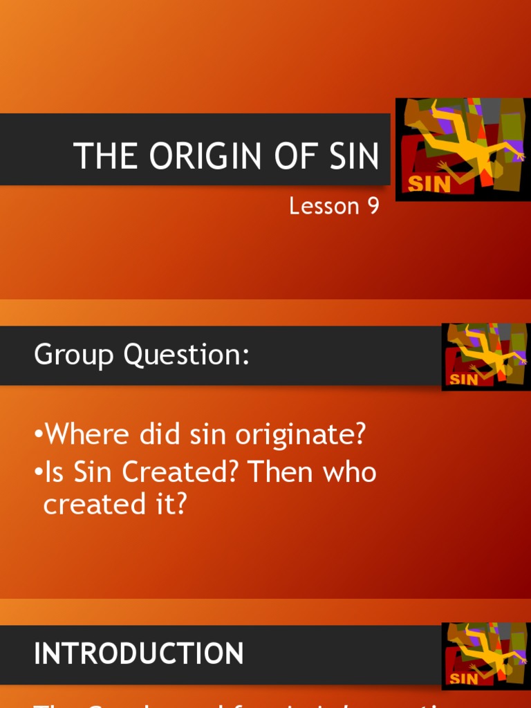 Lesson 9 - The Origin of Sin | PDF | God | Heaven