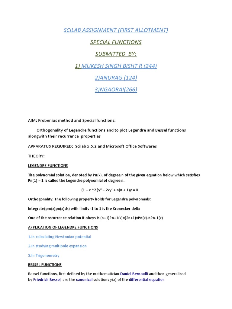 Scilab Assignment | PDF | Complex Analysis | Functions And Mappings