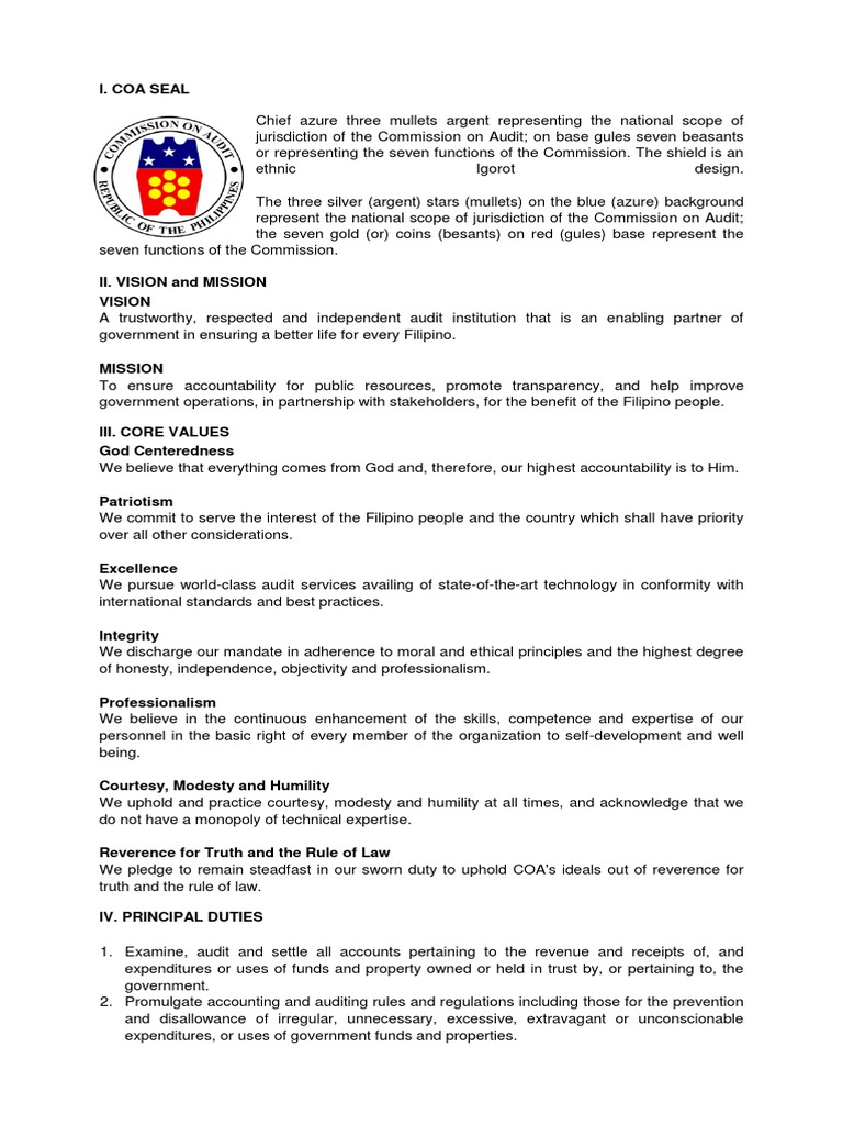I. Coa Seal | PDF | Social Institutions | Social Science