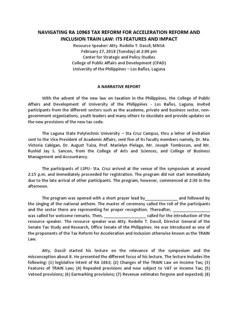 Navigating Ra 10963 Tax Reform For Acceleration Reform and Inclusion ...