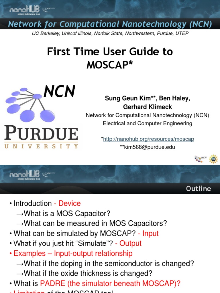 First Time User Guide To Moscap : Network For Computational ...