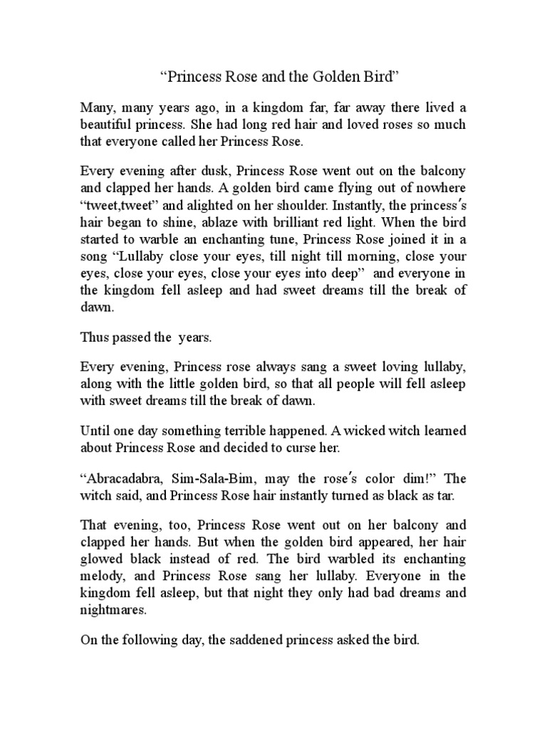 Princess Rose And The Golden Bird Pdf