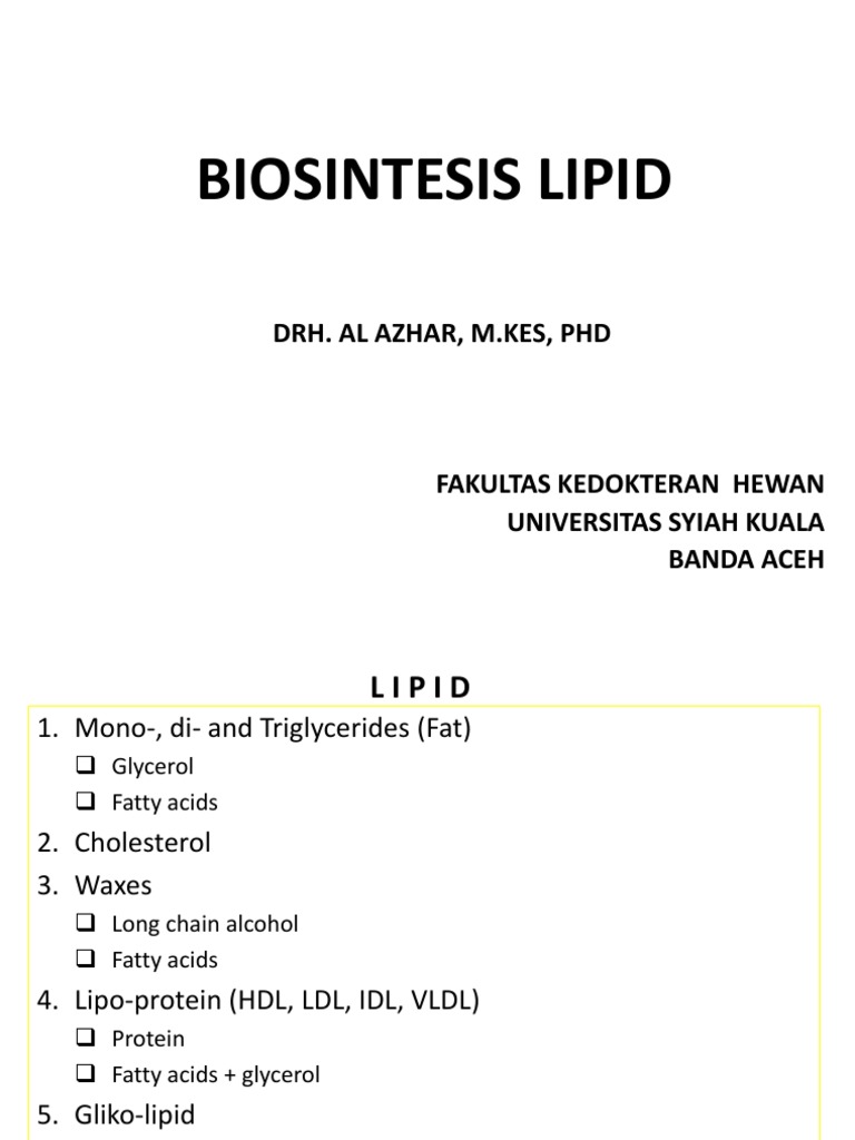 Biosintesis Lipid | PDF | Memasak, Makanan, & Anggur