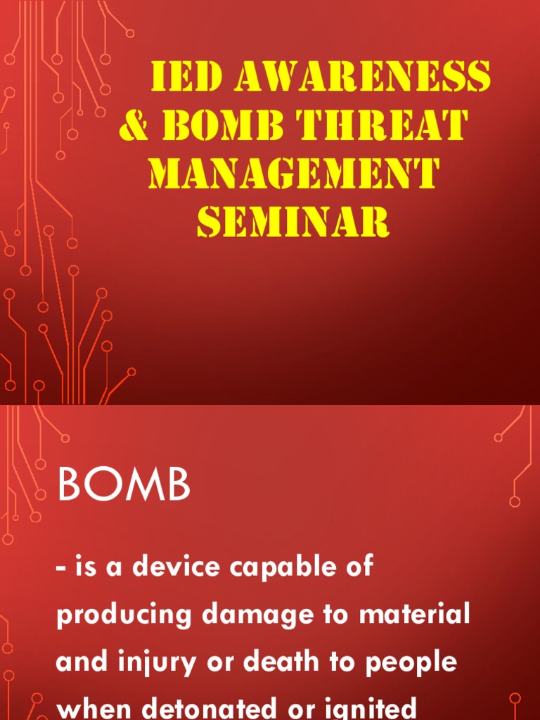 IED and Bomb Threat Awareness | PDF | Improvised Explosive Device | Bomb