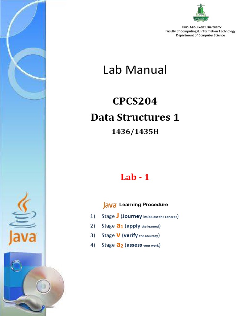 Lab Manual: CPCS204 Data Structures 1 | PDF | Java (Programming Language) | Class (Computer ...