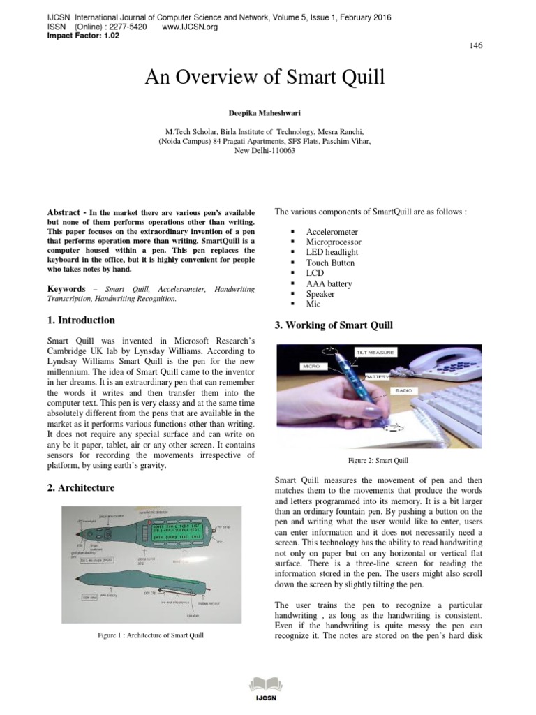 An Overview of Smart Quill | PDF | Personal Computers | Accelerometer