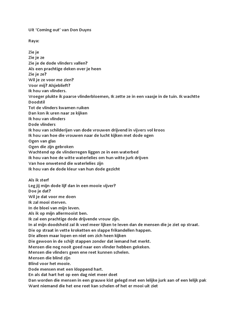 Monoloog Vlinders | PDF