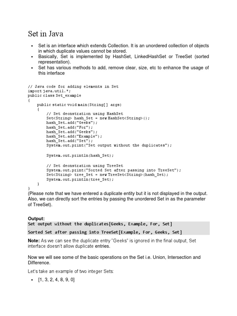 JAVA Sets Ans Operations | PDF | Software Development | Computer ... JAVA Sets Ans Operations | PDF | Software Development | Computer ...