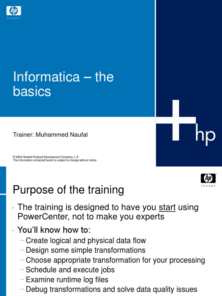Informatica - The Basics: Trainer: Muhammed Naufal | PDF | Oracle ...