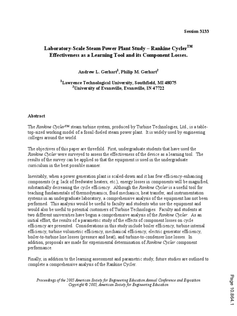 Laboratory Scale Steam Power Plant | PDF | Boiler | Power Station