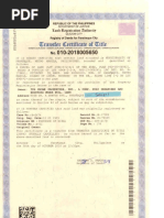 Transfer Certificate of Title Sample | PDF | Real Property Law | Property
