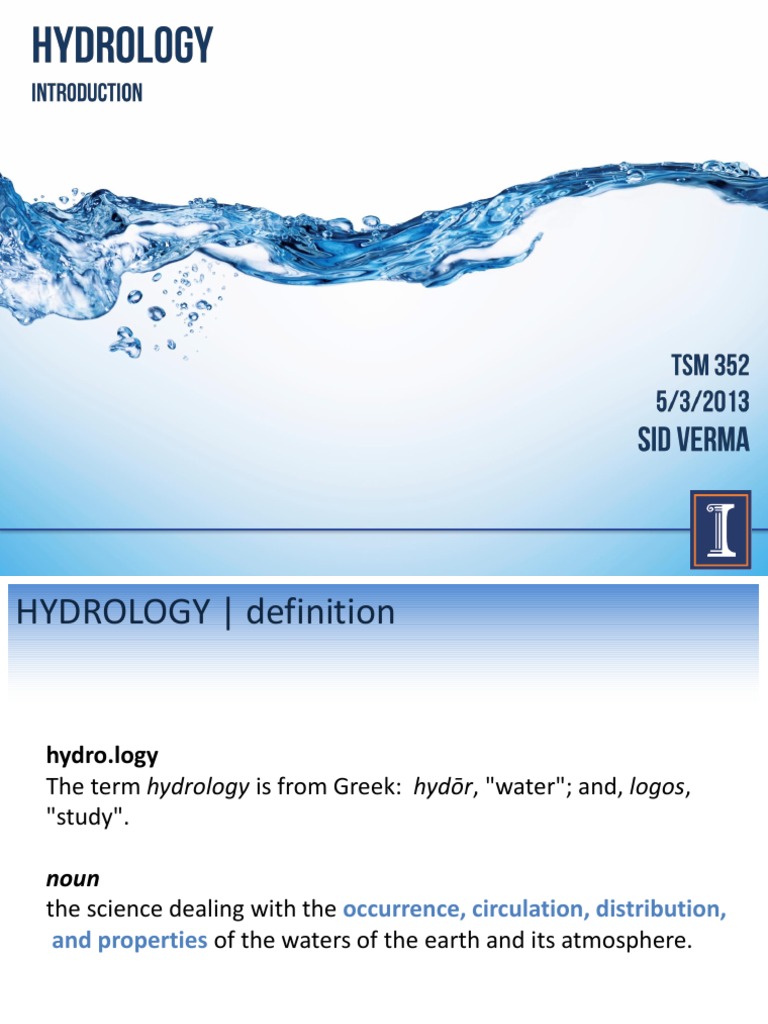 Hydrology Lecture01 PDF | PDF | Hydrology | Drainage Basin
