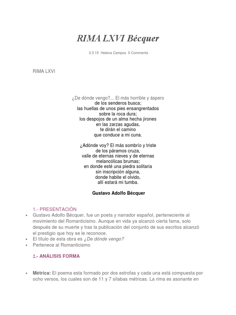 Rima Lxvi Bécquer | PDF | Rima | Poesía