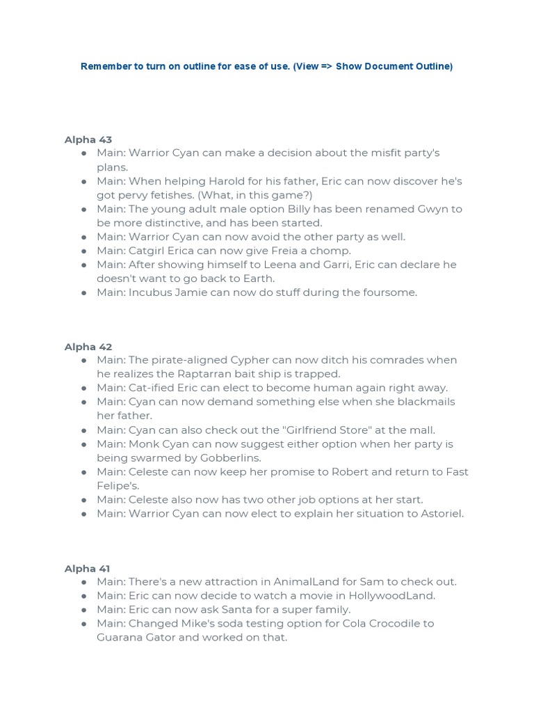 Devious World Changelogs | PDF