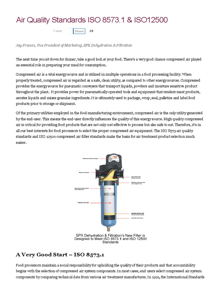 Air Quality Standards ISO 8573 | PDF | Filtration | Particulates