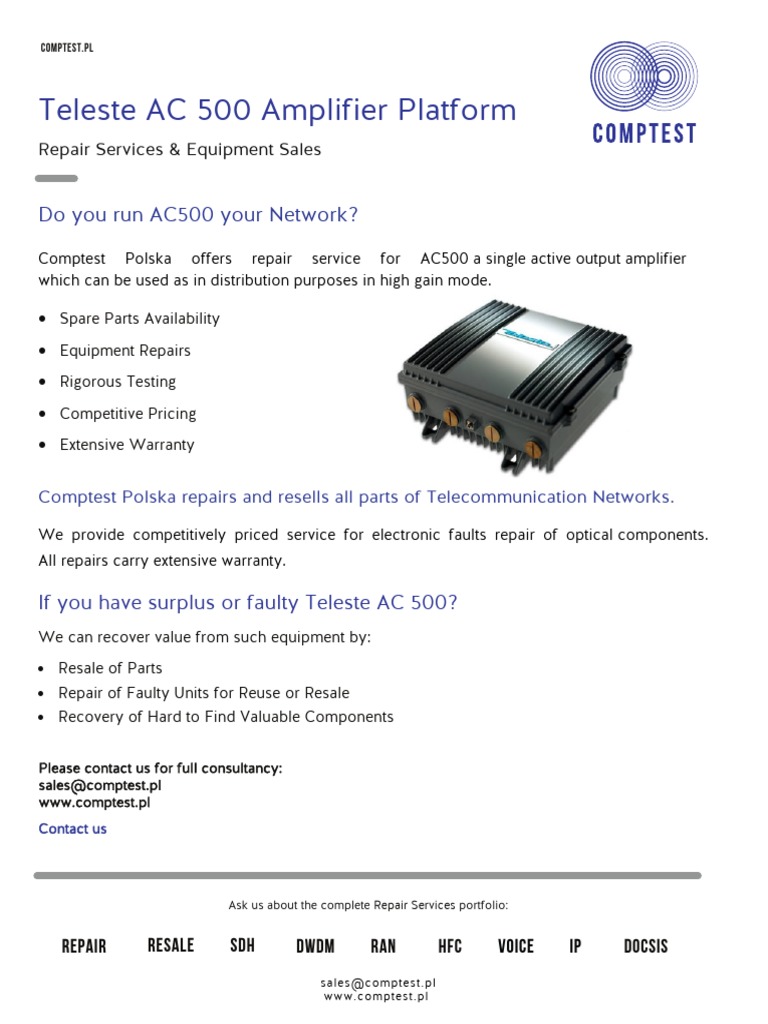 Teleste AC500 Amplifier Platform | PDF