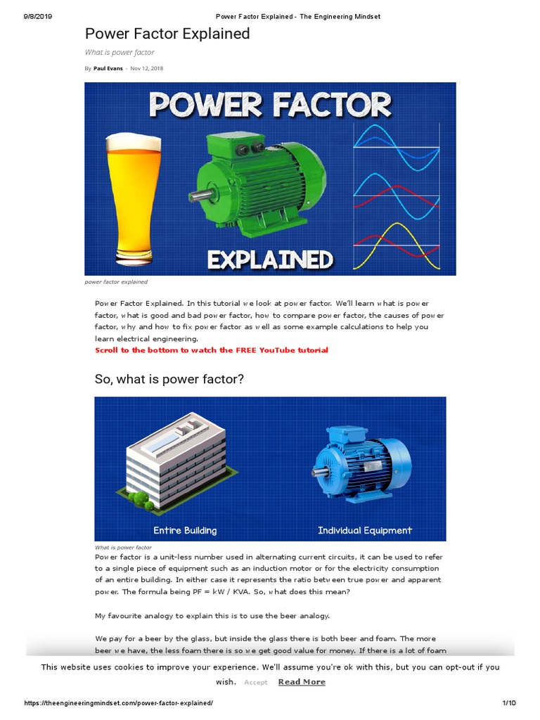 Power Factor Explained | PDF | Ac Power | Inductor