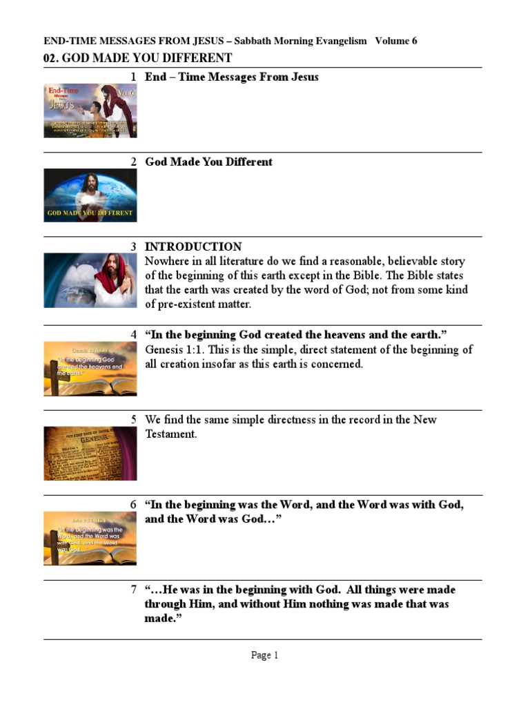 END TIME MESSAGES FROM JESUS - Sabbath Morning Evangelism Volume 6 ...