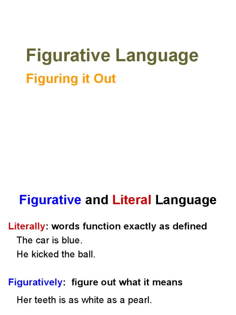 Figurative Language: Figuring It Out | PDF | Language Arts & Discipline ...