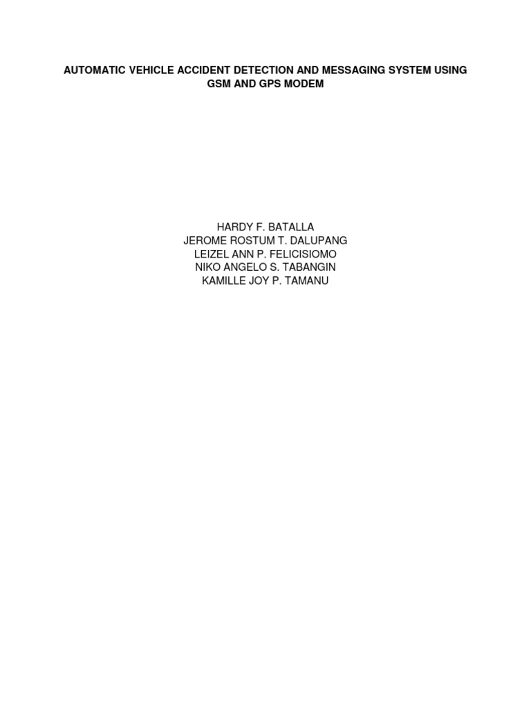 Automatic Vehicle Accident Detection and Messaging System Using GSM and ...