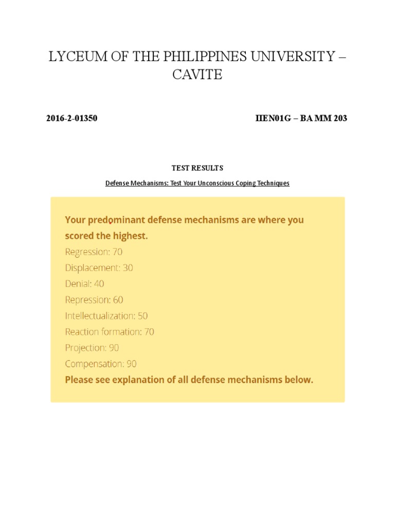 Lyceum of The Philippines University - Cavite: 2016-2-01350 Iien01G ...