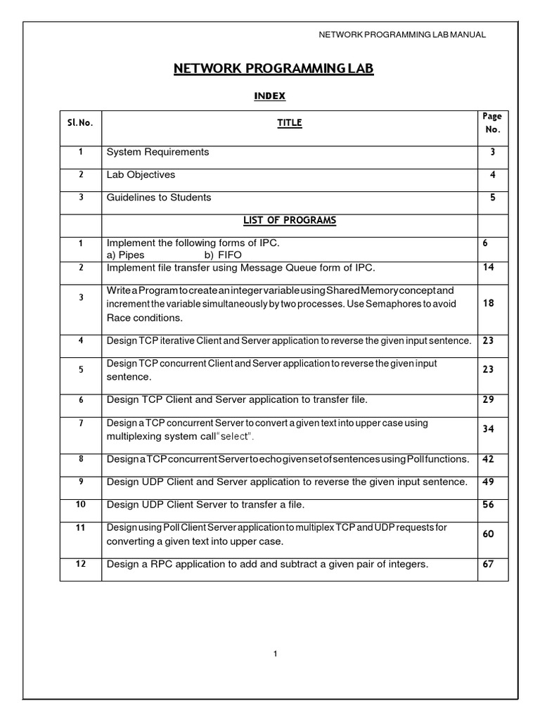 Network Programming Lab Guide | PDF | Network Socket | Port (Computer Networking)