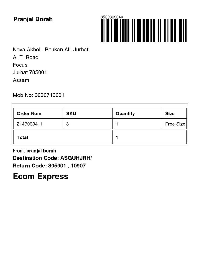 Sub Order Labels | PDF | Invoice | Business Documents
