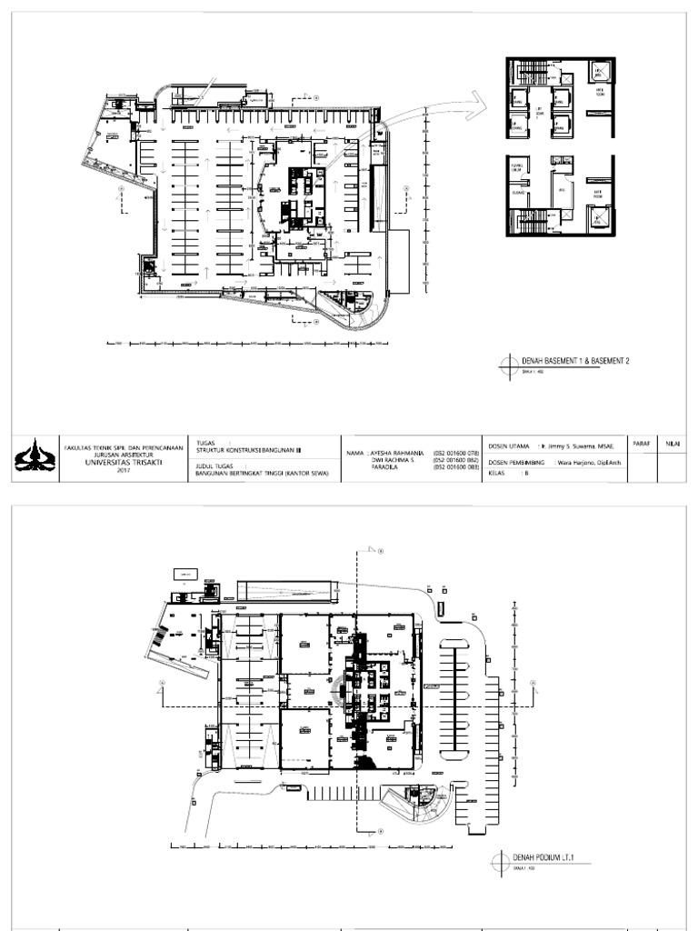 Universitas Trisakti: Denah Basement 1 & Basement 2 | PDF | Nature