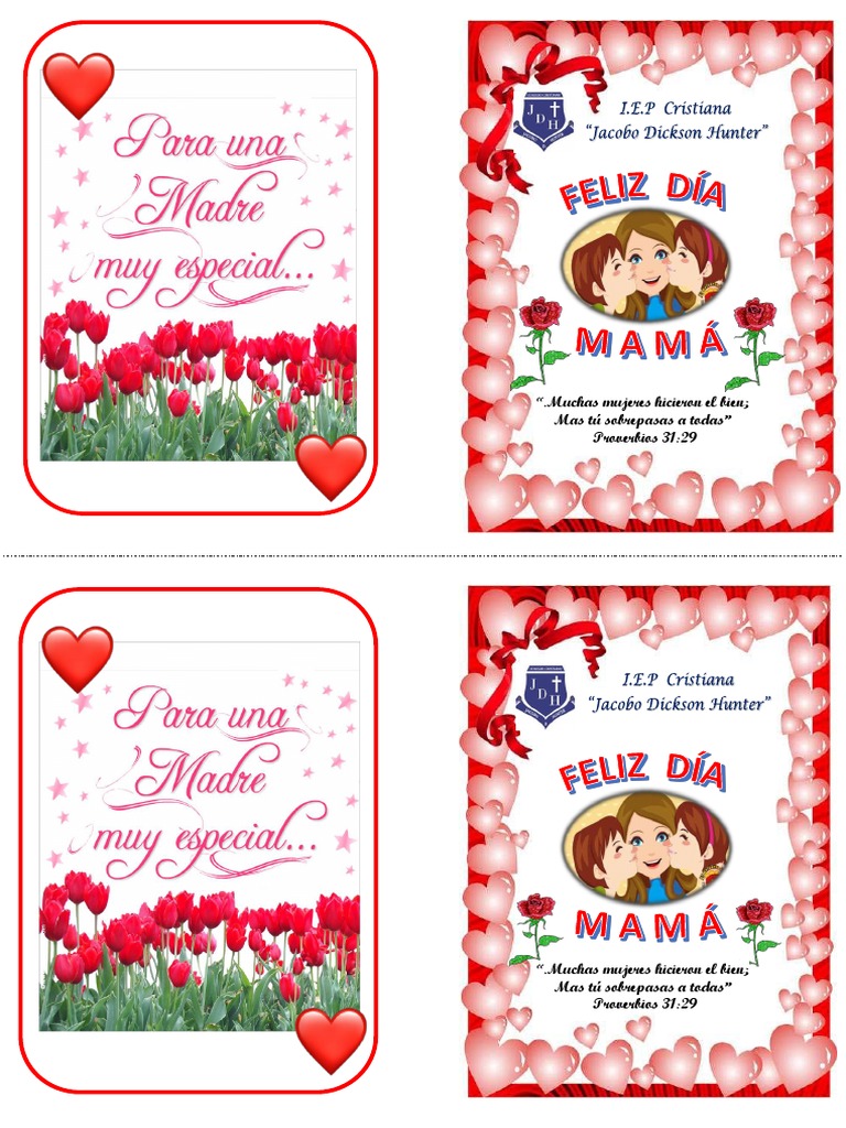 Tarjeta Dia De La Madre Pdf