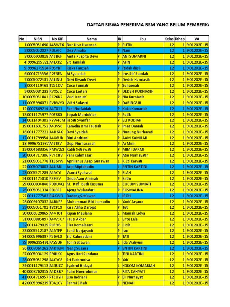 Data BSM Terbaru | PDF
