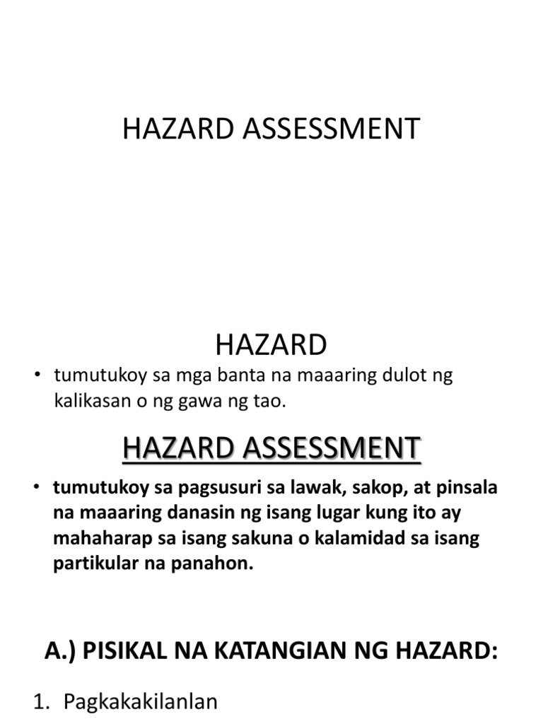 Hazard Assessment | PDF