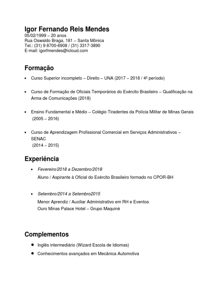 Currículo Igor PDF | PDF