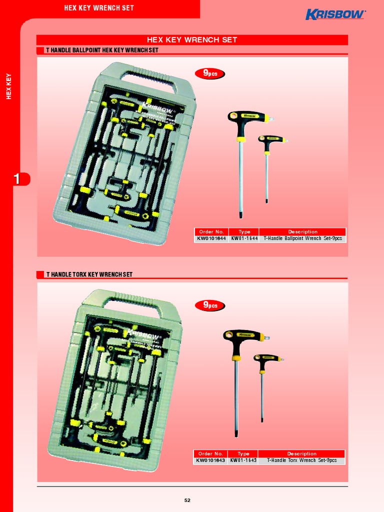 T Handle Ballpoint Hek Key Wrench Set | PDF