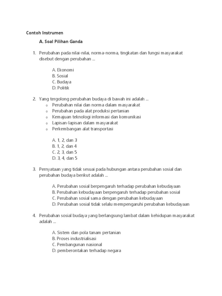 Contoh Instrumen Evaluasi | PDF