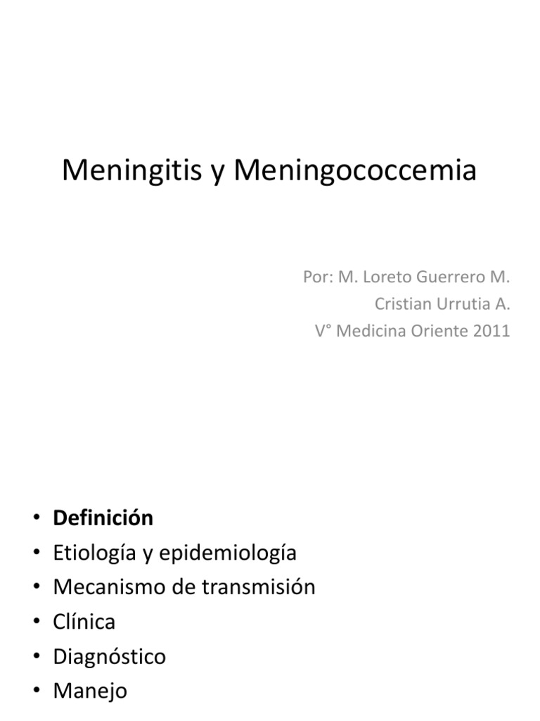27 Meningitis y Meningococcemia | PDF | Inmunología | Microbiología