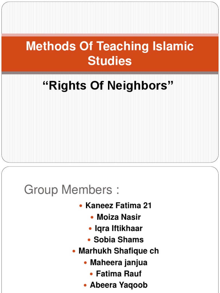 Neighbour Rights in Islam Explained | PDF | Muhammad | Islamic Ethics