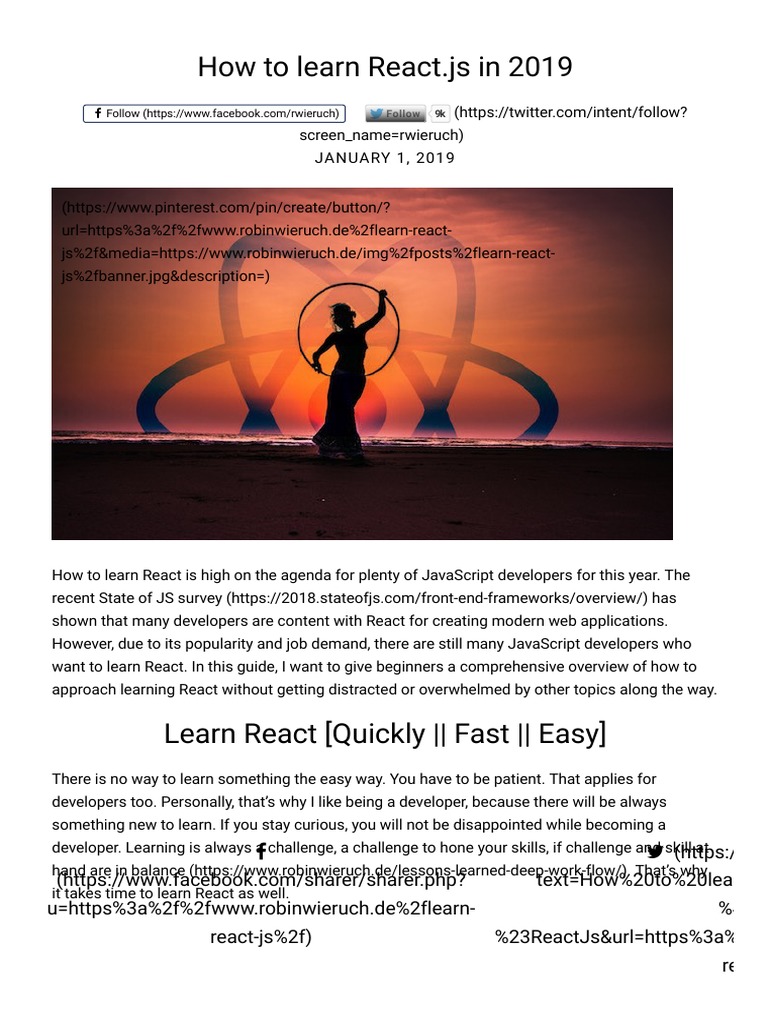 How to Effectively Learn React.js in 2019: A Comprehensive Guide for Beginners | PDF | Java ...