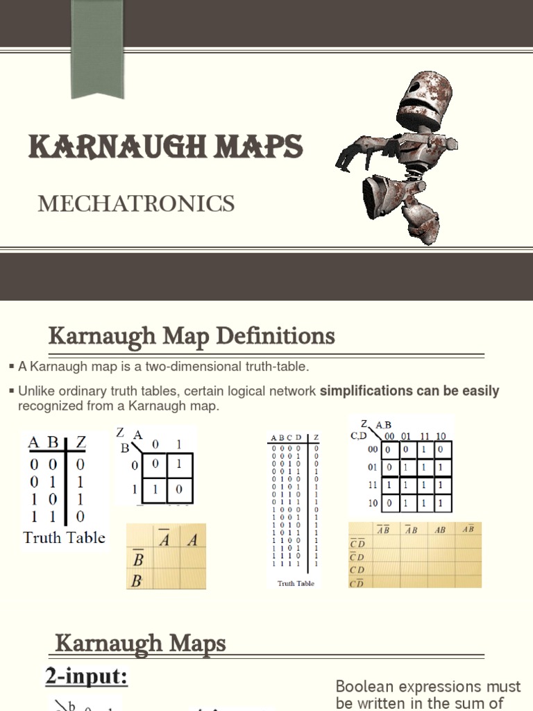 Karnaugh Maps: Mechatronics | PDF