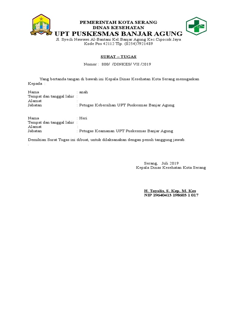 2.3.4.4 Surat Tugas OB Dari Dinas SDH OK | PDF