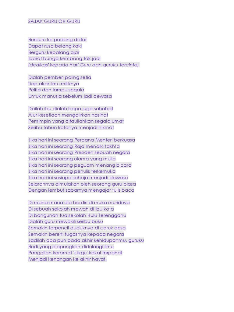 Sajak Guru | PDF