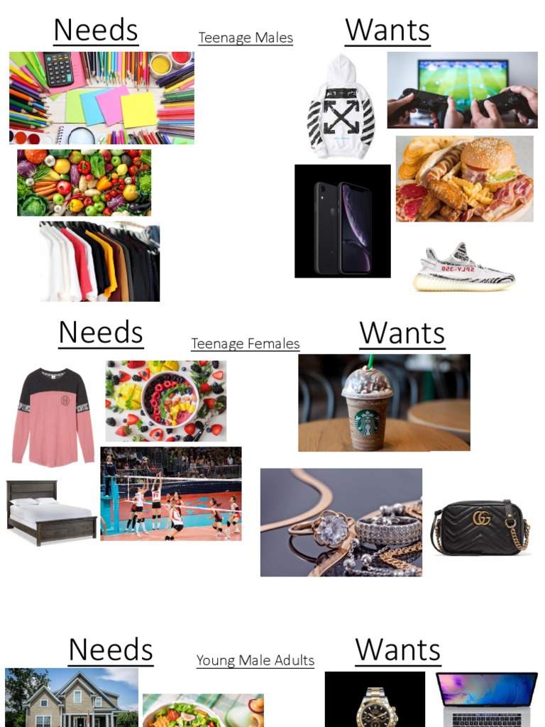 Needs Vs Wants | PDF