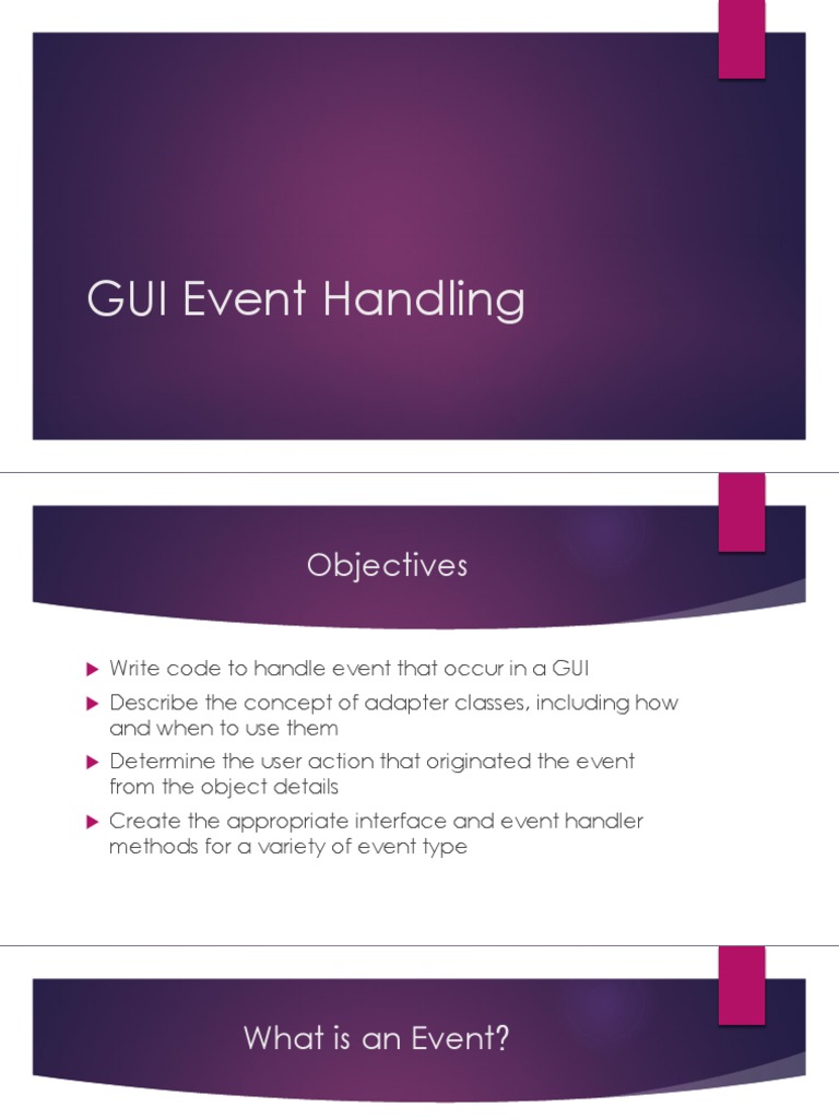 Gui Event Handling Pdf Method Computer Programming Class Computer Programming 