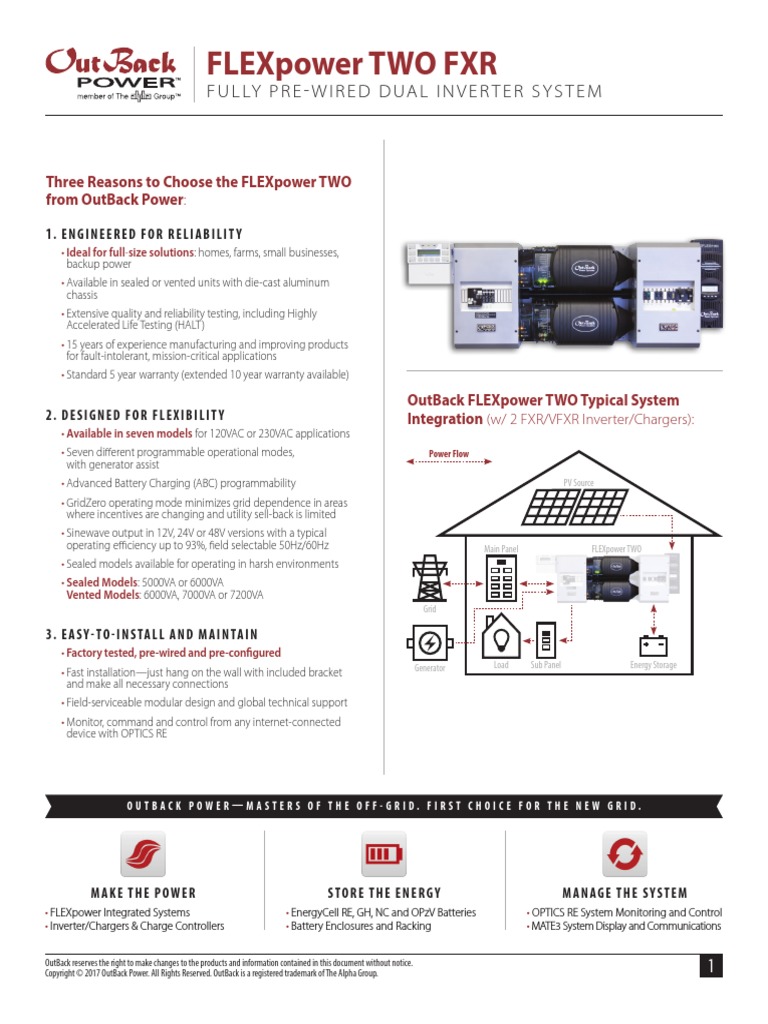 Flexpower Two FXR: Fully Pre-Wired Dual Inverter System | PDF | Power ...