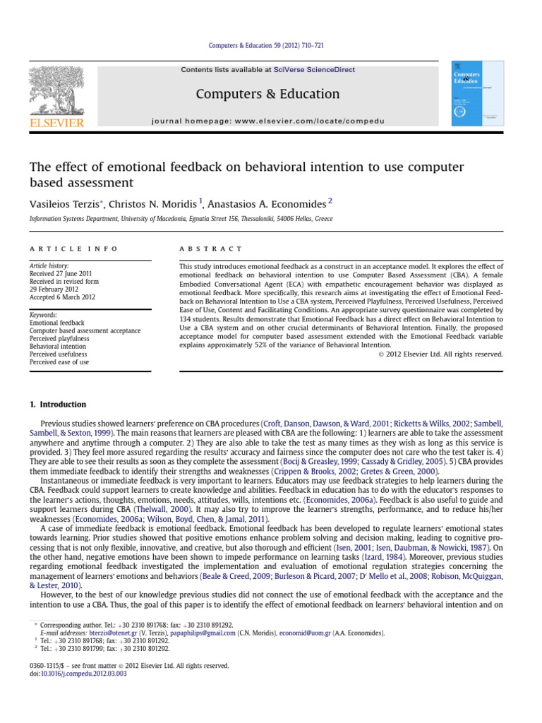 Computers & Education: Vasileios Terzis, Christos N. Moridis ...